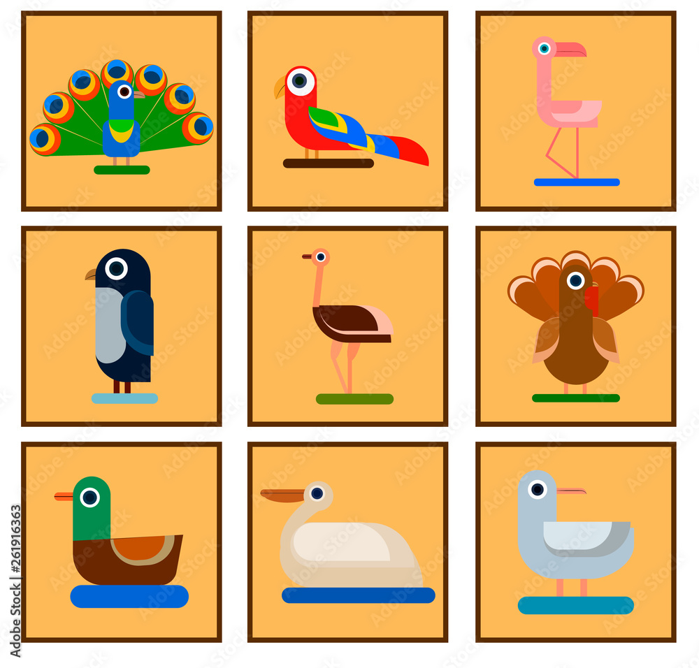 Bird Icons Stock Vector | Adobe Stock