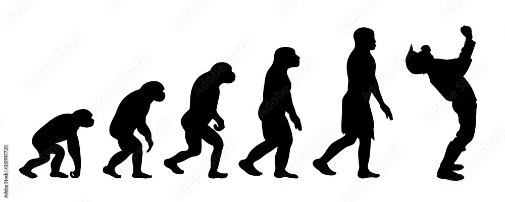 Image vectorielle Stock Painted theory of evolution of man. Vector ...