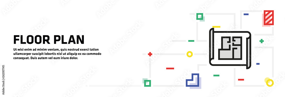 Floor Plan Banner Concept Stock Vector | Adobe Stock