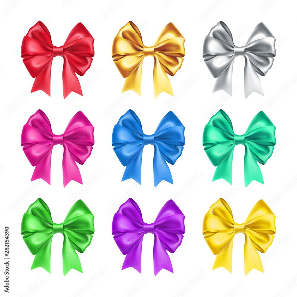 Pretty decorative bows from satin isolated on white background. High ...