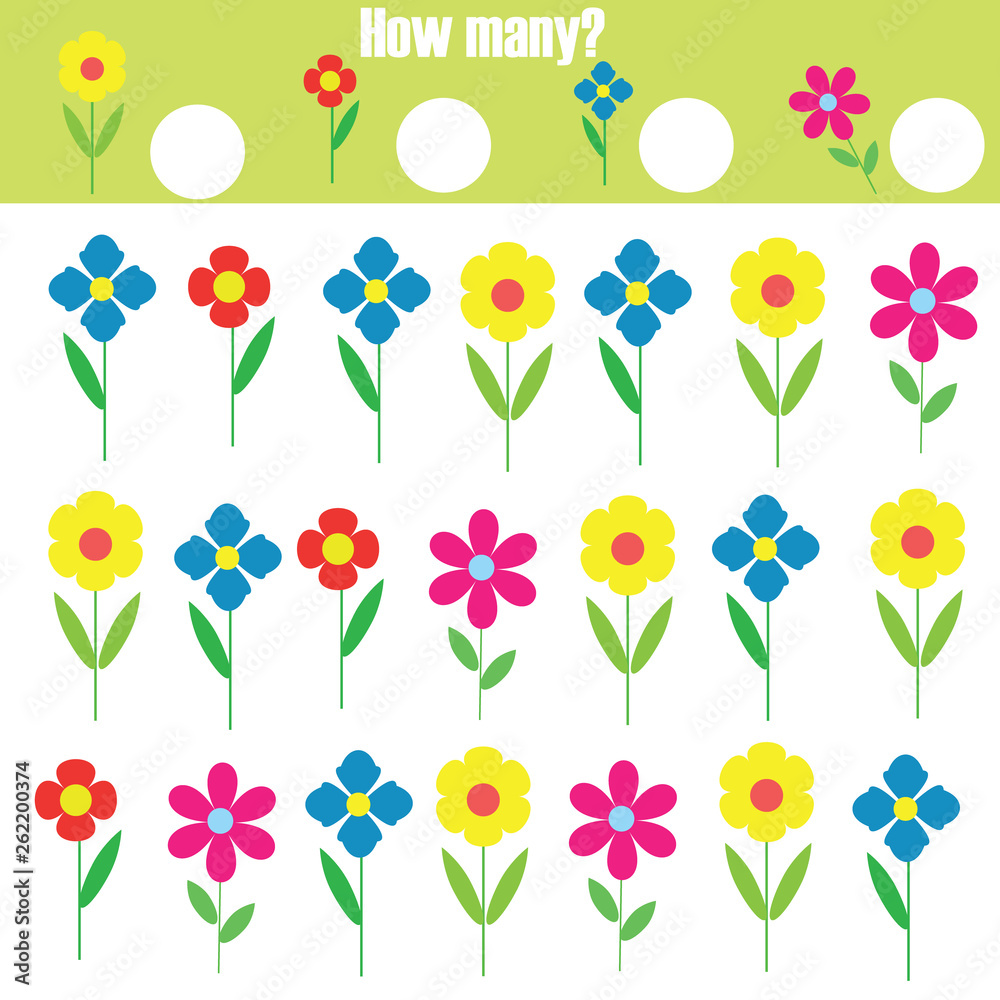 Counting educational children game. Mathematics activity for kids and ...