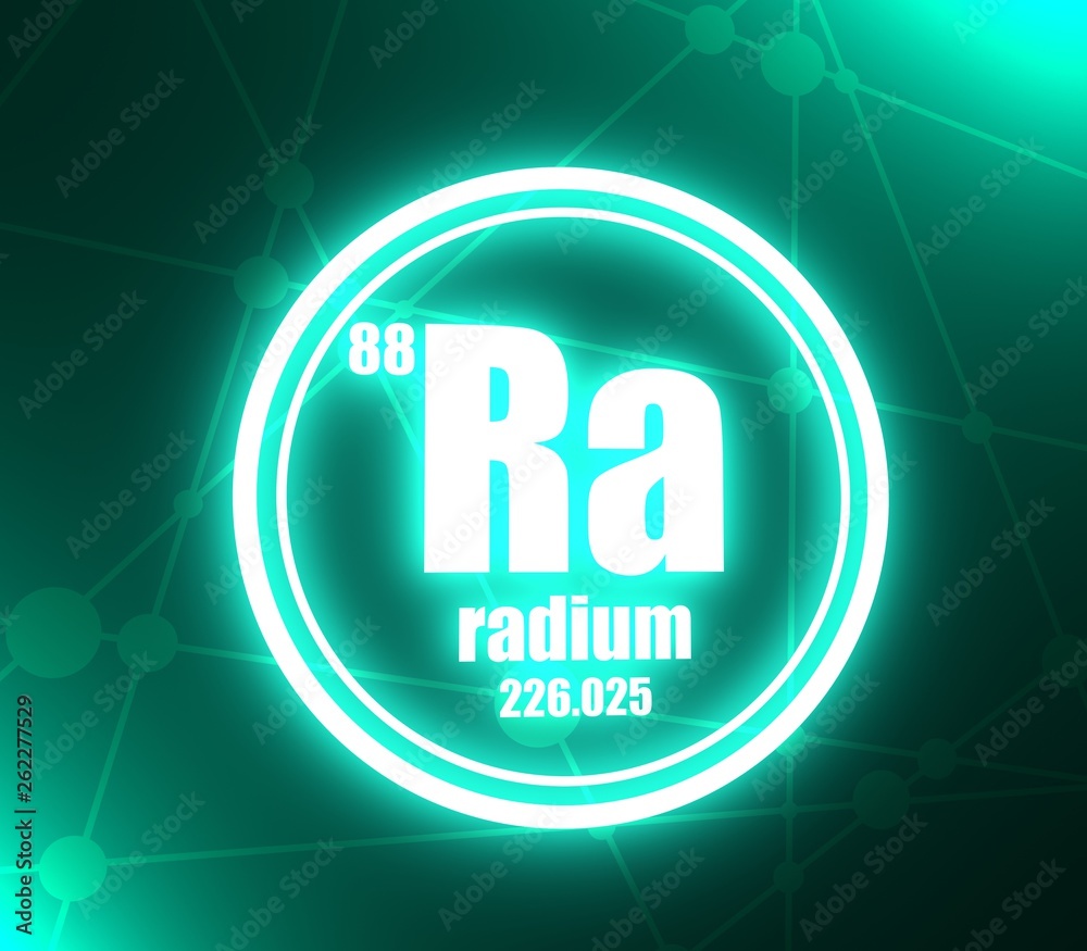 ภาพประกอบ Stock Radium chemical element. Sign with atomic number and ...