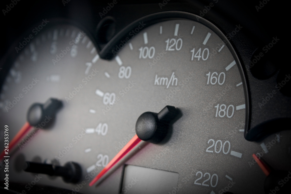 Photo Stock Close up picture of a car dashboard with speedometer ...