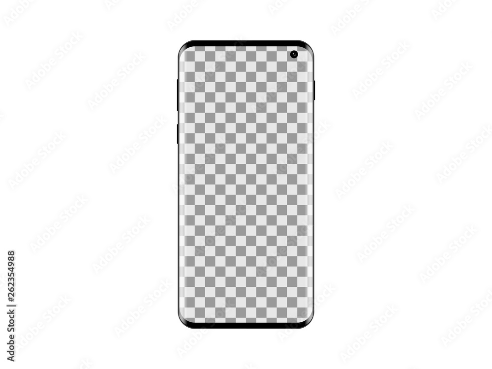 New smartphone with transparent screen on white background isolated ...