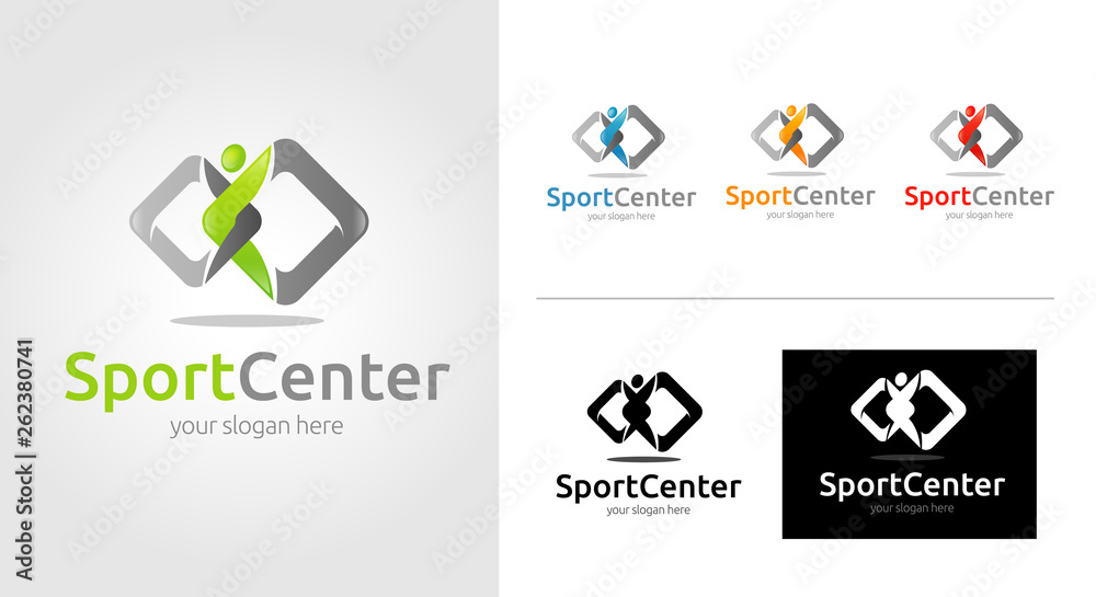Sports Center Logo Template Stock Vector | Adobe Stock
