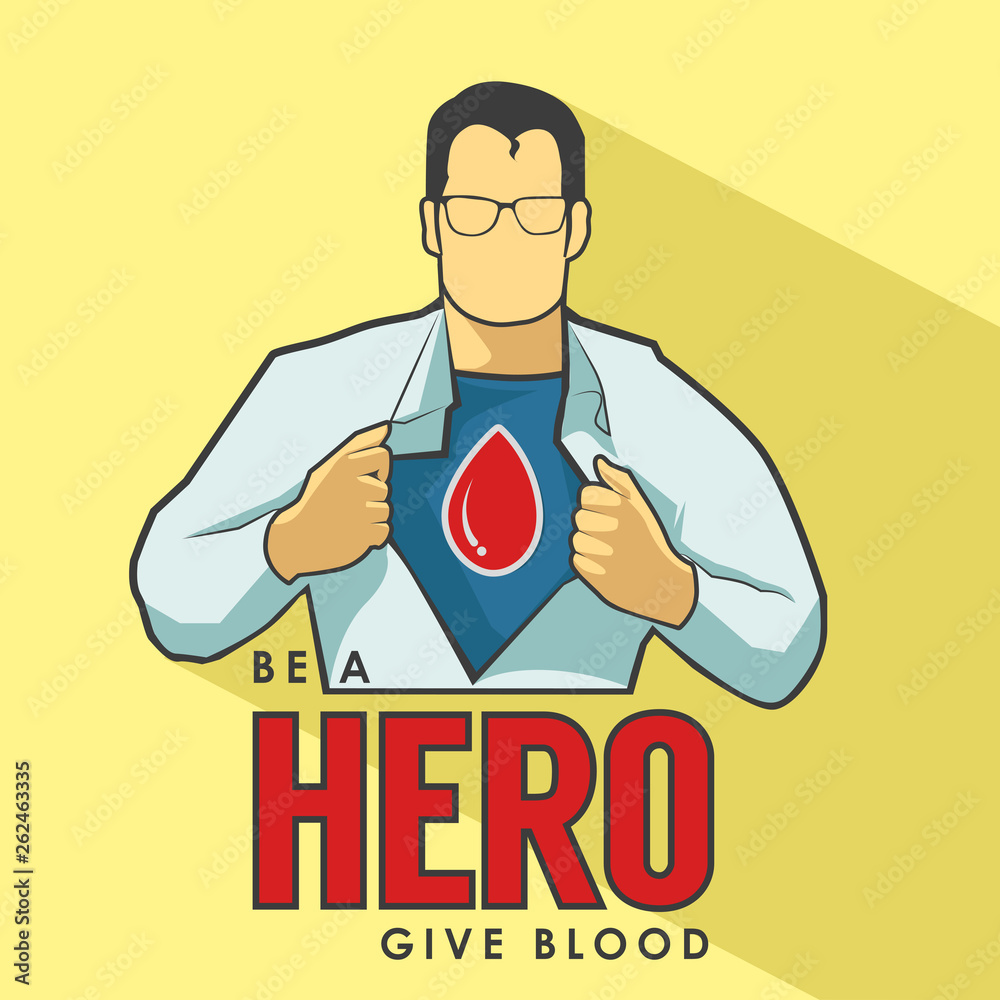 Super Hero Blood Donation Poster Stock Vector | Adobe Stock