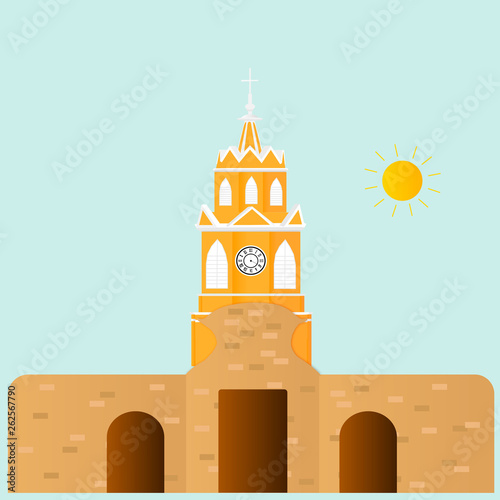 Torre del reloj Cartagena vector de Stock | Adobe Stock