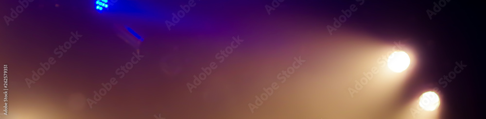 Gradient stage spotlights ambient light effect at live show empty ...