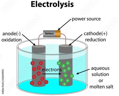 Explain The Process Of Electrolysis With The Help Of Diagram