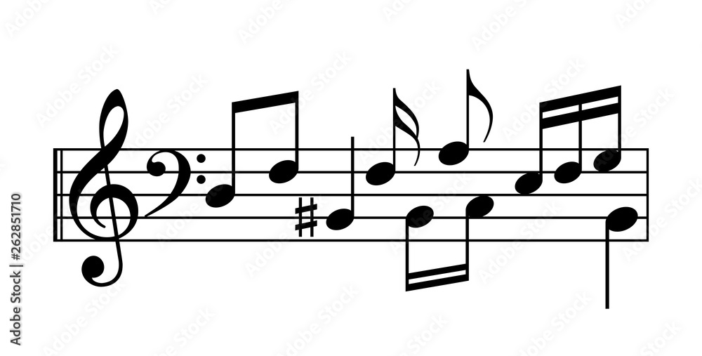 Music notes vector cartoon Stock Vector | Adobe Stock