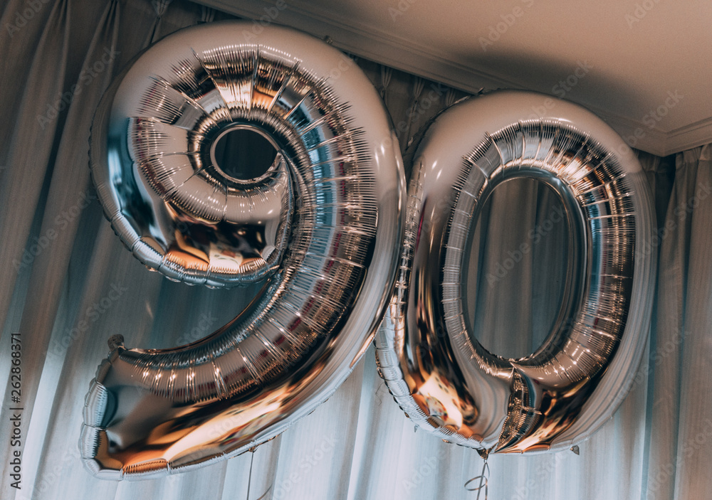 Birthday balloon with 90 shape Stock Photo | Adobe Stock