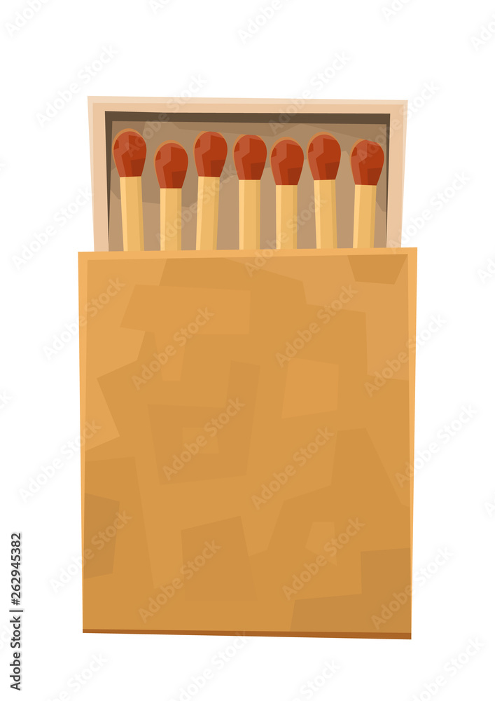 Cartoon illustration of matchbox with box and match Stock Vector ...