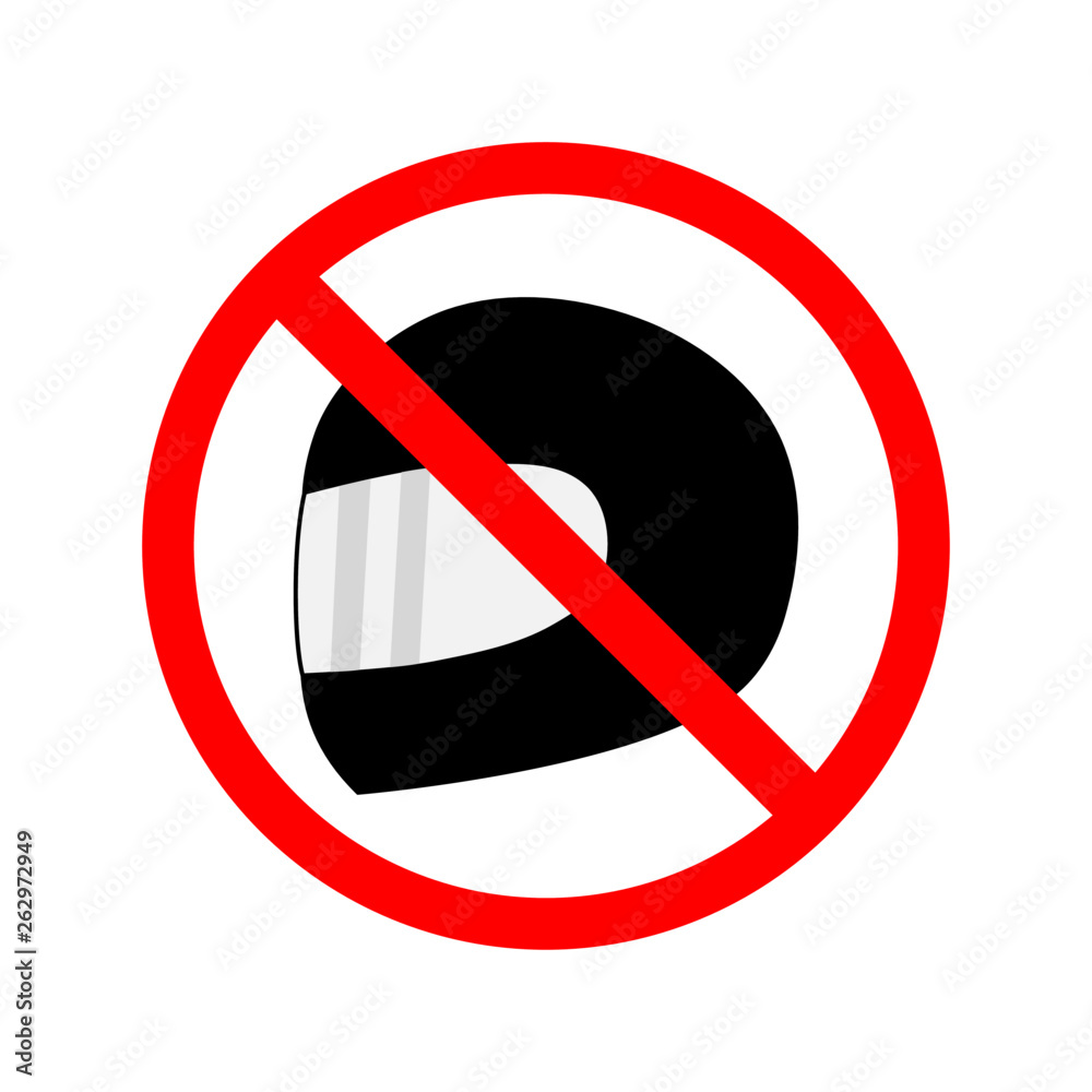 no helmet sign, isolated on white background. regulatory warning stop ...