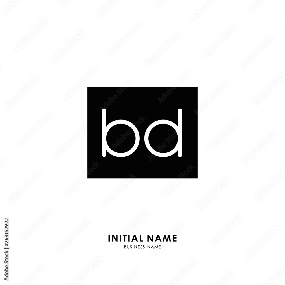 B D BD Initial logo letter with minimalist concept. Vector with ...