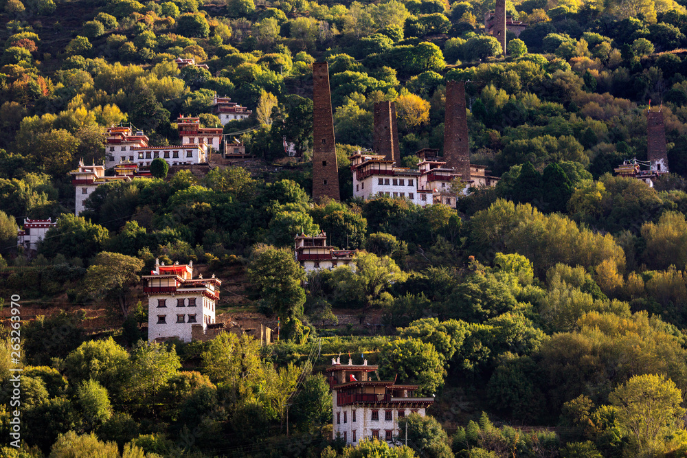 Foto de Stock Danba County, Sichuan Province China. Zhonglu Township ...