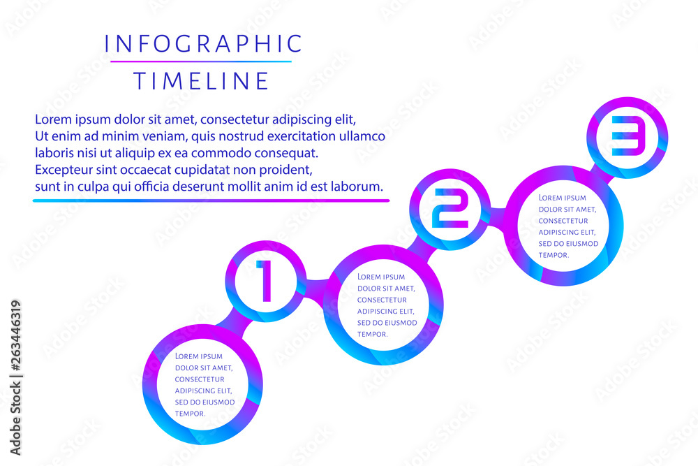 Image vectorielle Stock Futuristic Infographic timeline template with 3 ...