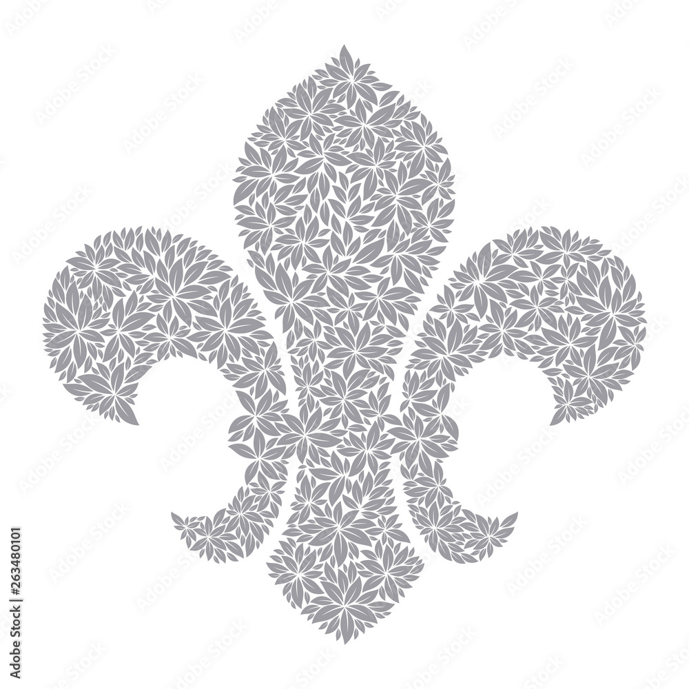 Vector scout logo with foliage. Isolated on white background. Stock ...