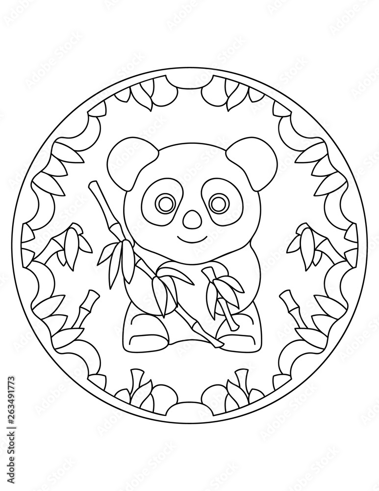 Vector de Stock Pattern with panda. Illustration with a panda. Mandala ...