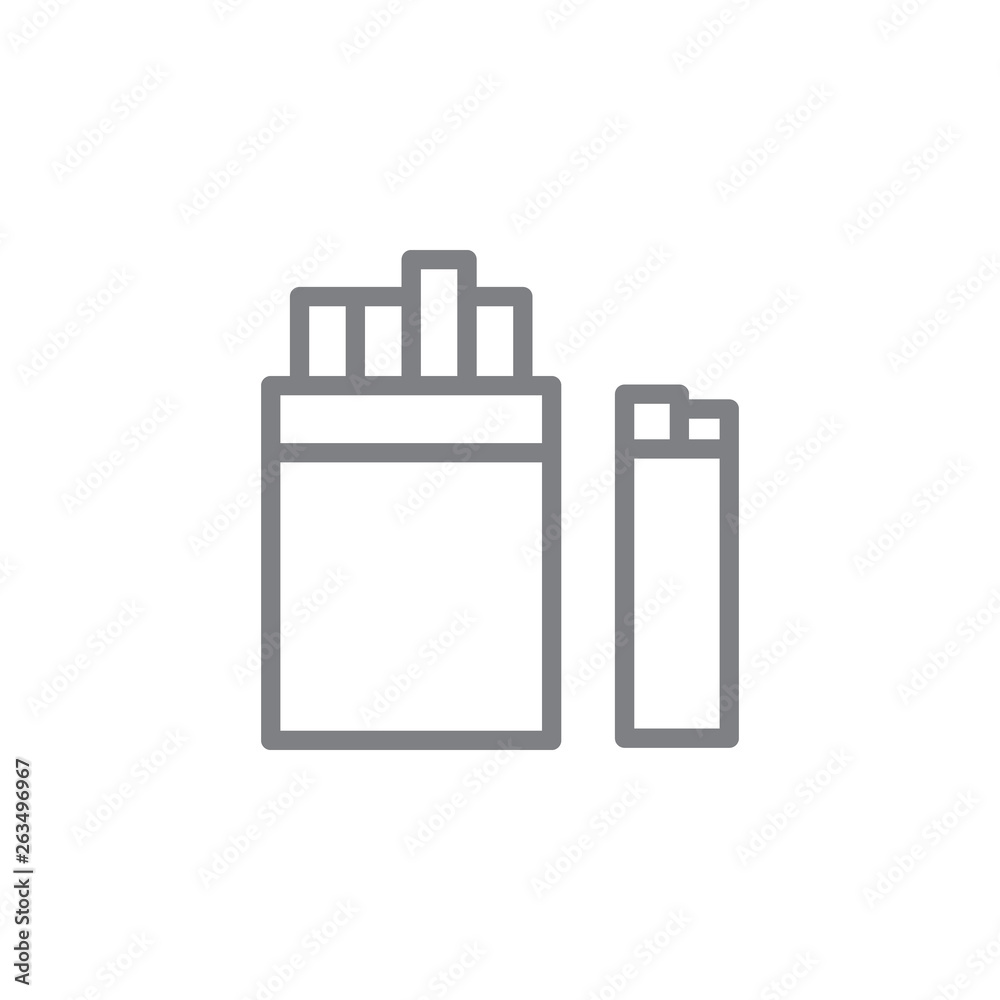 Vector de Stock cigarettes outline icon. Elements of smoking activities ...