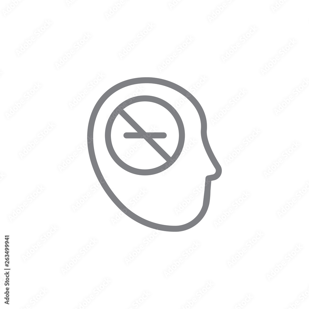 brain no smoking outline icon. Elements of smoking activities ...