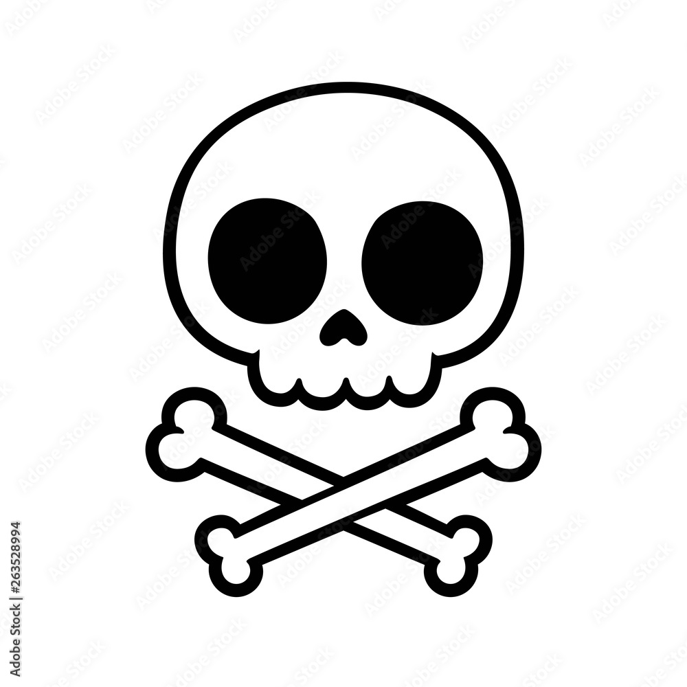 Cartoon skull and crossbones Stock Vector | Adobe Stock