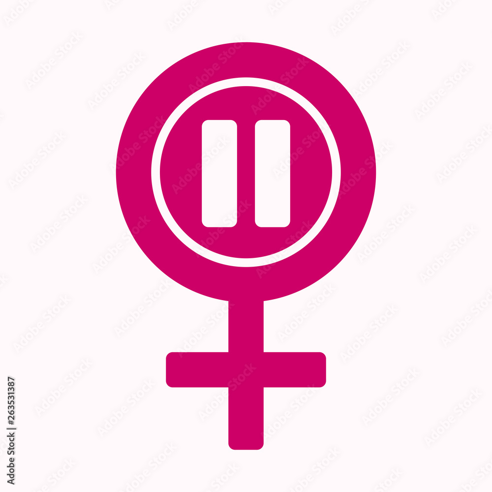 Menopause icon in pink color. Symbol of menopause period. Medical ...