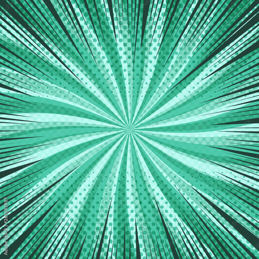 Comic abstract green burst background Stock Vector | Adobe Stock