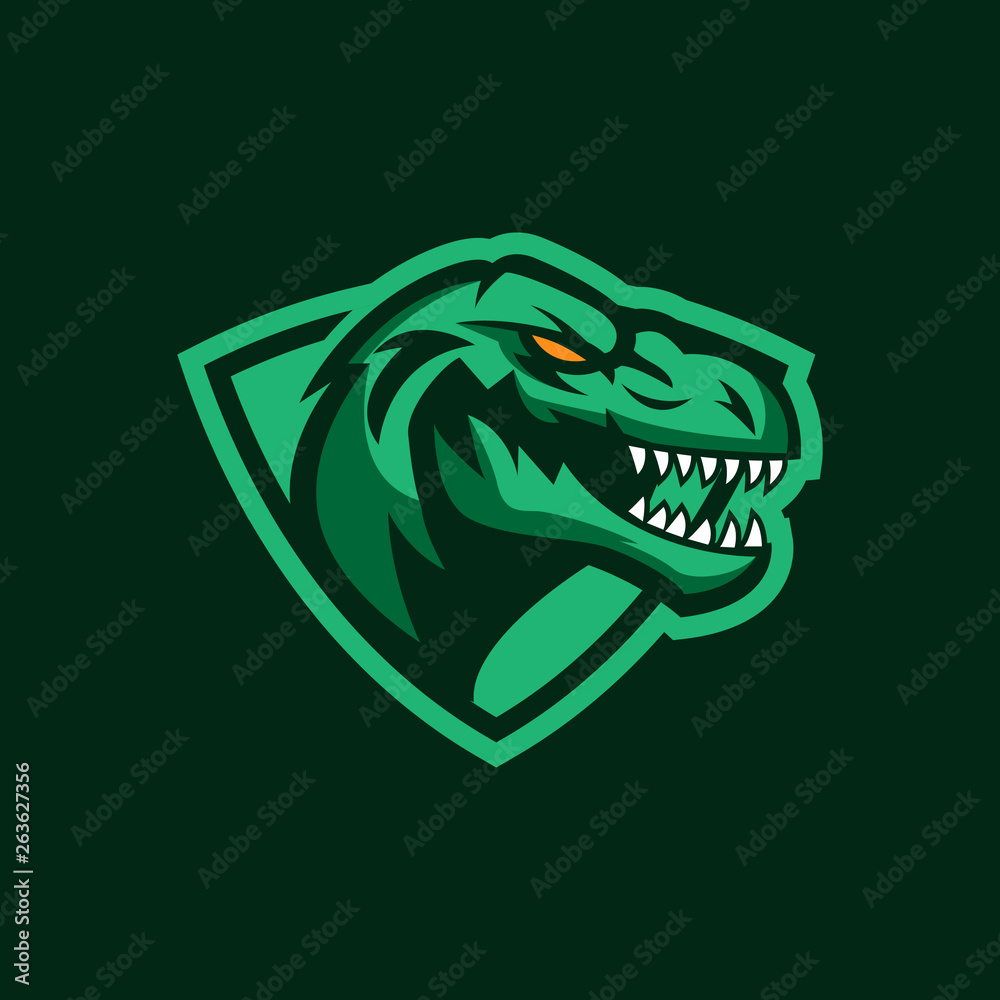 Modern professional logo for sport team. T-rex mascot. Dinosaur vector ...