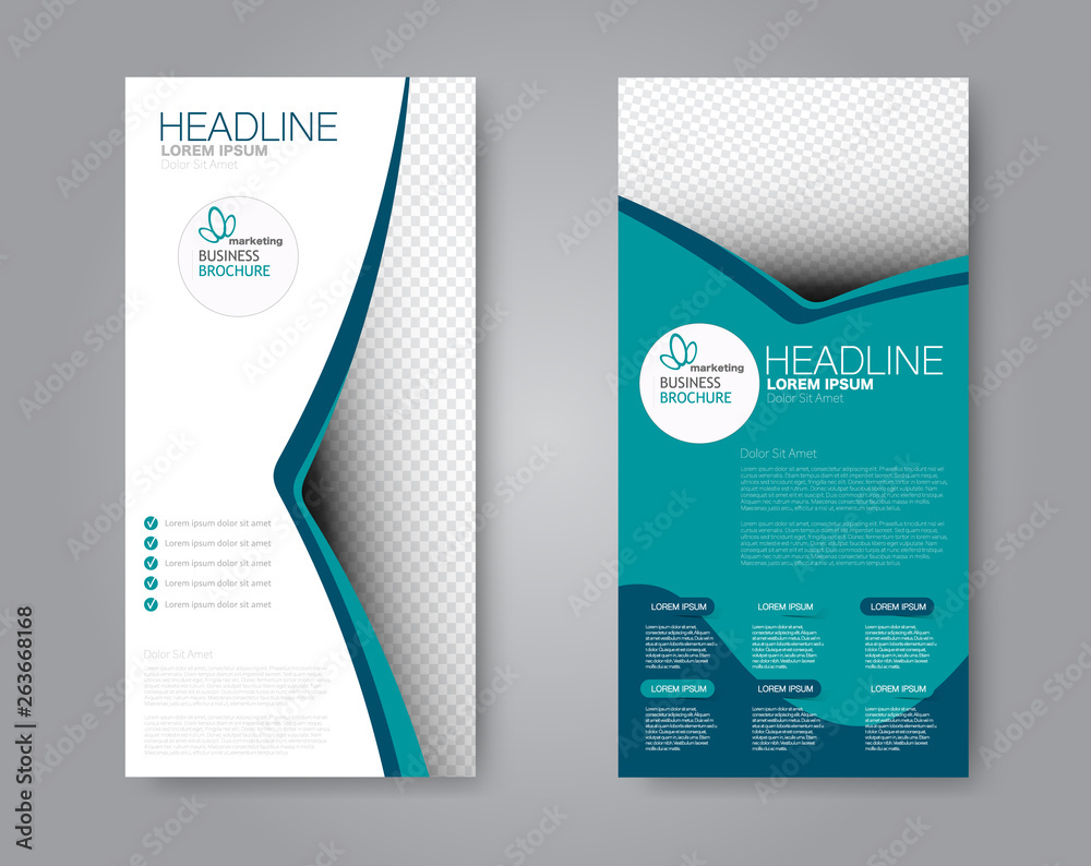 Flyer template. Vectical banner design. Modern abstract two side ...