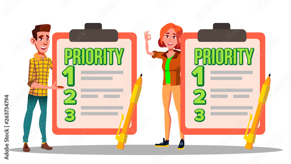 Characters Have Priority List Task To Do Vector. Personal Priority ...