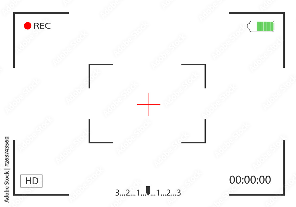 Camera view and focusing screen recording video. Camera frame ...