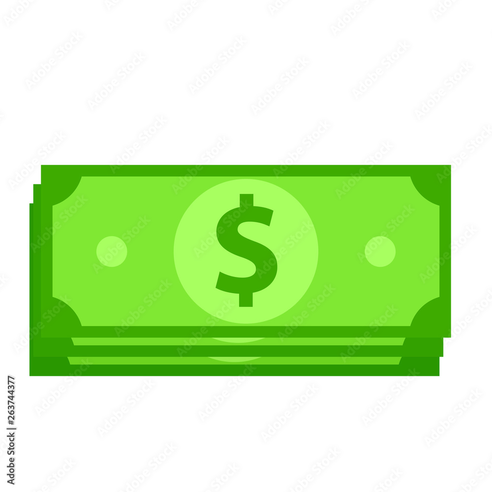 Cash money bundle icon. Clipart image isolated on white background ...