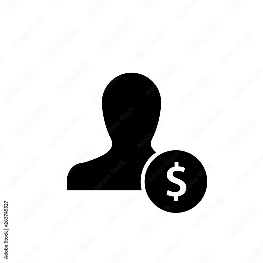 Labor cost silhouette icon. Clipart image isolated on white background ...