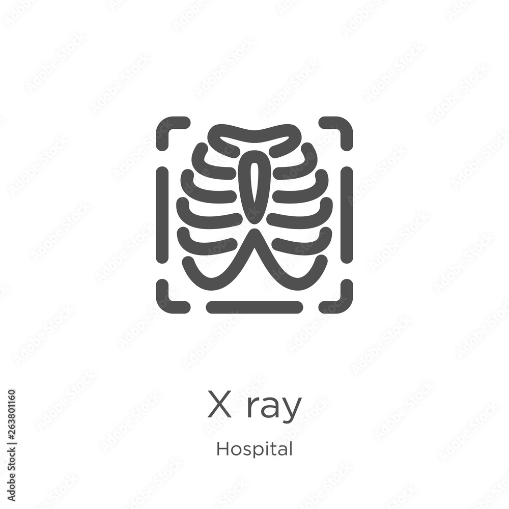 x ray icon vector from hospital collection. Thin line x ray outline ...