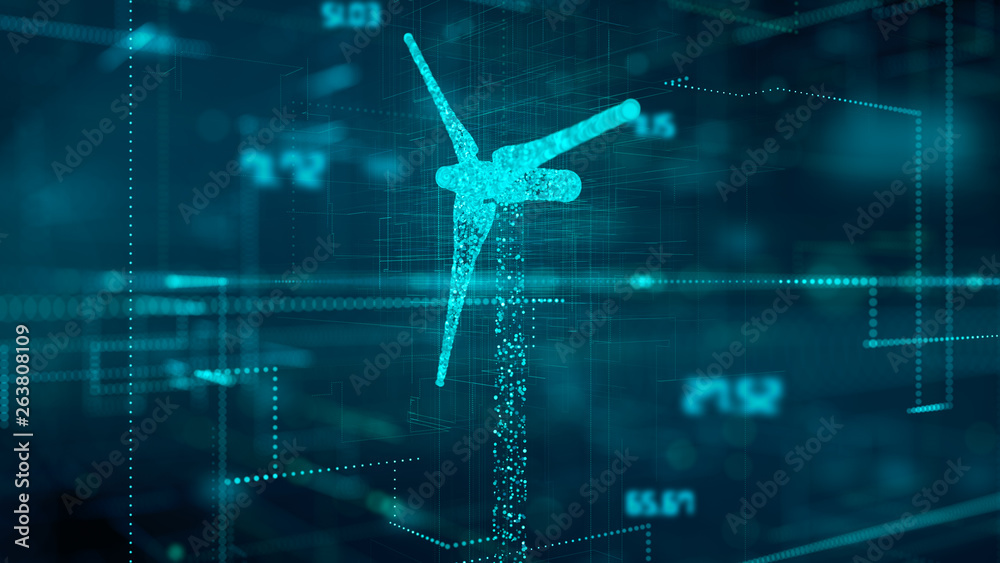 Electricity power from wind turbine to reduce global warming and co2 ...