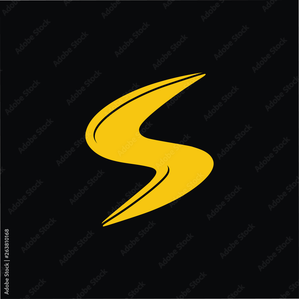 letter s thunder shape design simple logo vector Stock Vector | Adobe Stock