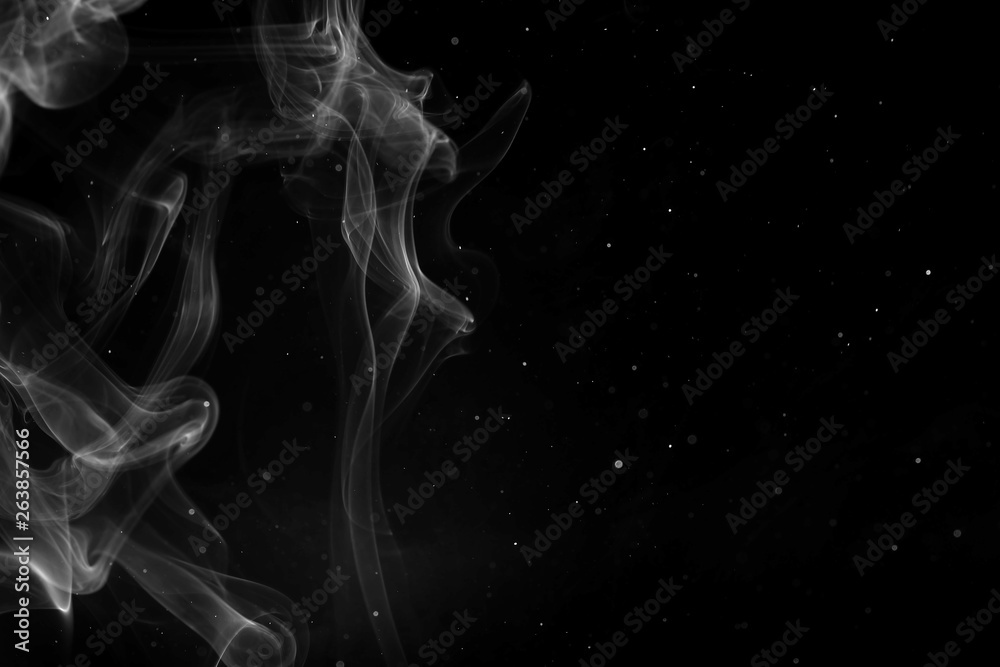 Smoke with ashes on a black background, Abstract Stock Photo | Adobe Stock