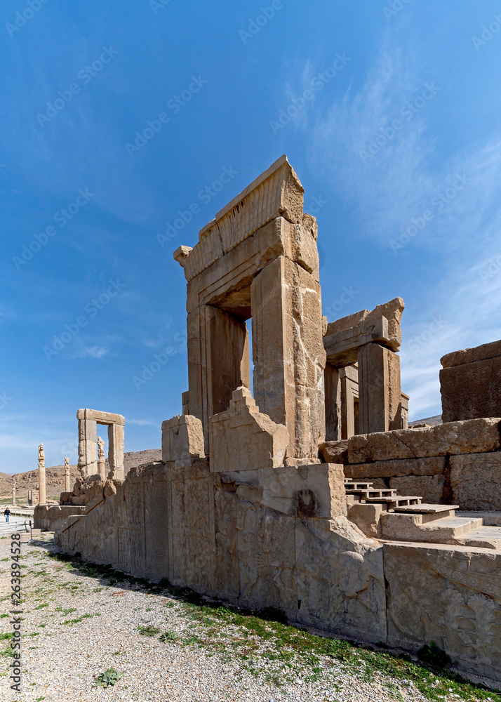 Ruins of Tachara, the Palace of Darius the Great. Persepolis, an ...