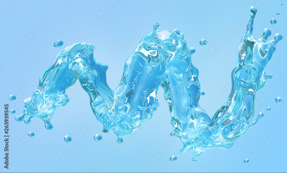 Illustration Stock Fresh pure water splash swirl. Clean transparent ...