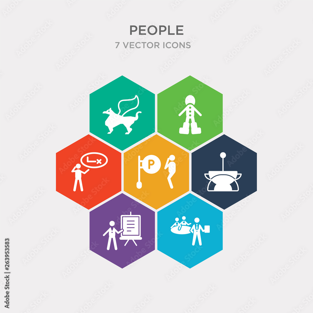 simple set of group meeting, demonstration, spinning cup, parking area ...