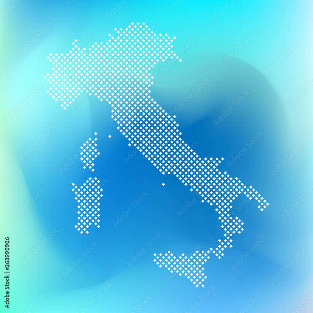 Pixel map of Italy. Vector dotted map of Italy isolated on white ...