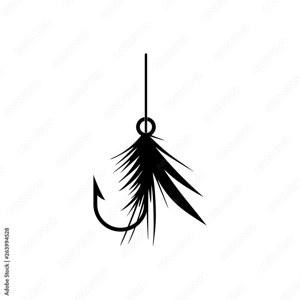 Graphic fly fishing icon or logo Stock Illustration | Adobe Stock