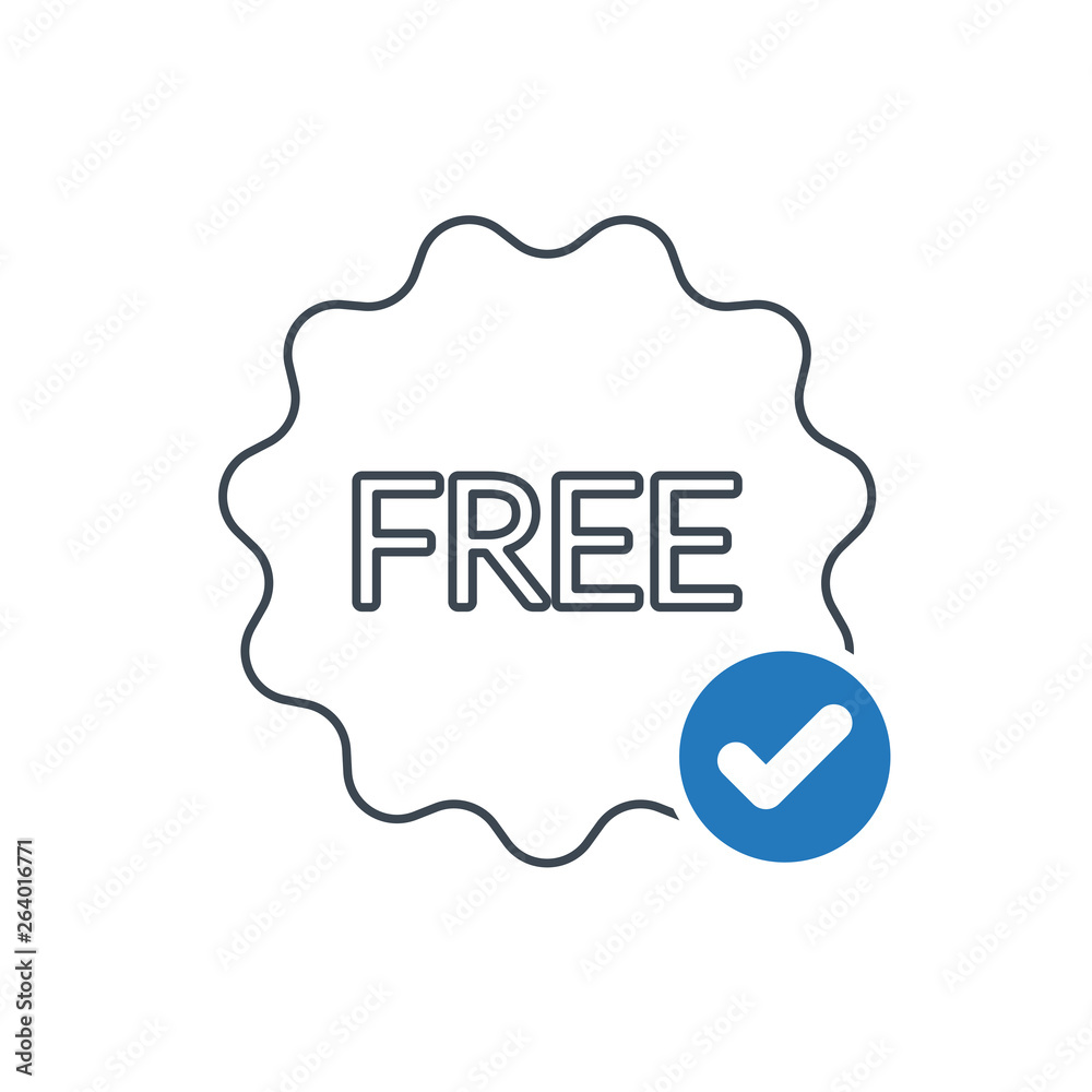 Free icon with check sign. Free sticker, badge, tag icon and approved ...