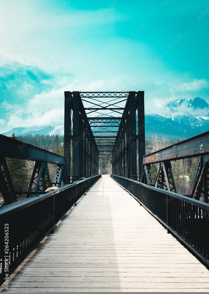 Historic Canmore Engine Bridge is a truss bridge over the Bow River in ...
