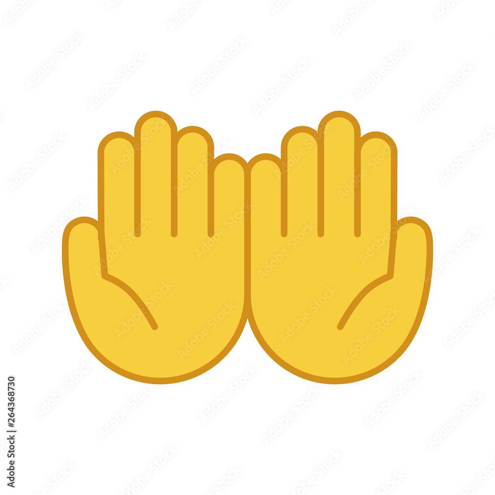 Cupped hands color icon Stock Vector | Adobe Stock