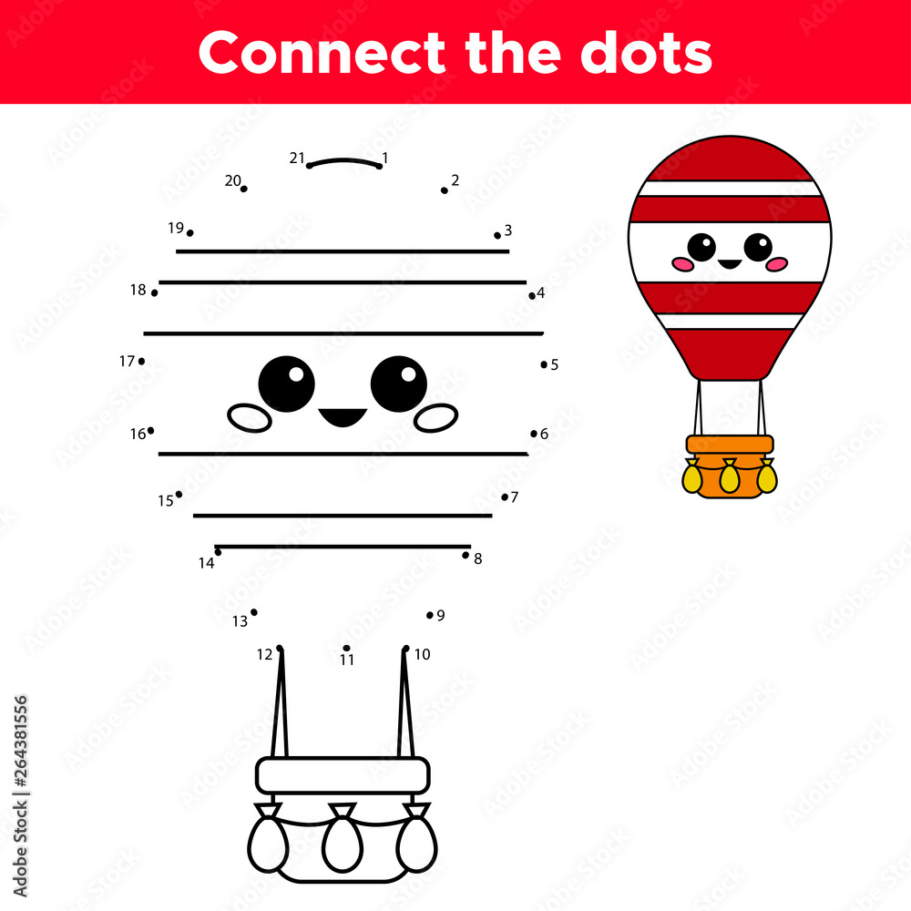 Educational game for preschool kids. Connect dot to dot. Coloring page ...