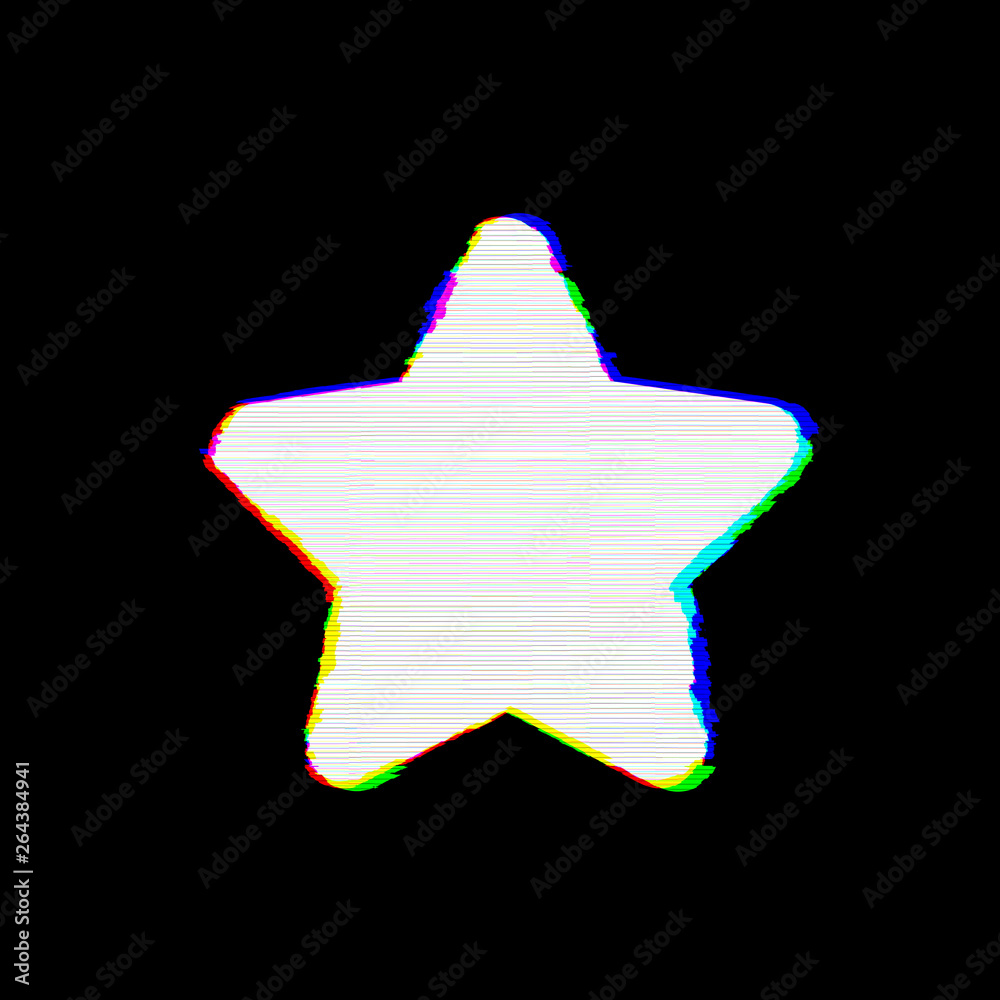 Symbol star has defects. Glitch and stripes Stock Illustration | Adobe ...