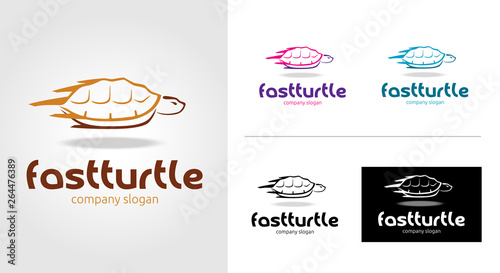 Fast Turtle Logo Template Set Stock Vector | Adobe Stock