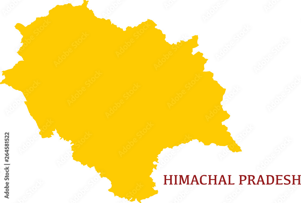 Himachal Pradesh Map Stock Illustration | Adobe Stock