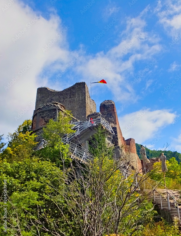 Poenari castle, or citadel, is a ruined castle in Romania, notable for ...